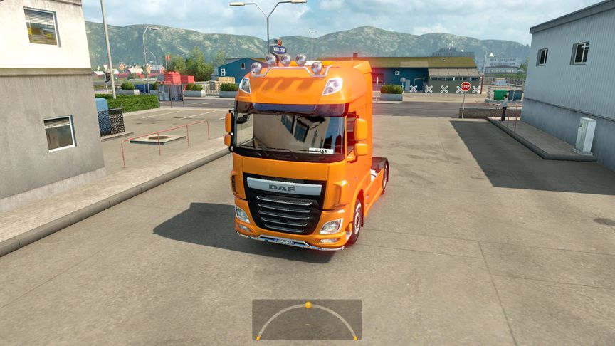 欧洲卡车模拟2:三节货柜中程运输完美入库,全程无碰撞