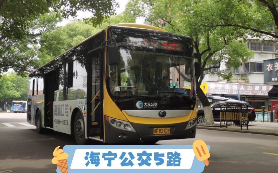 ...早期新能源混合动力车·嘉兴海宁公交5路(客运中心-火车站)全程POV