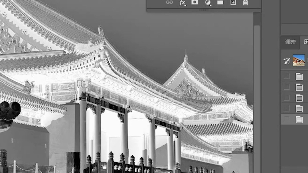 Ps教程教你把古风建筑照片转成线稿。