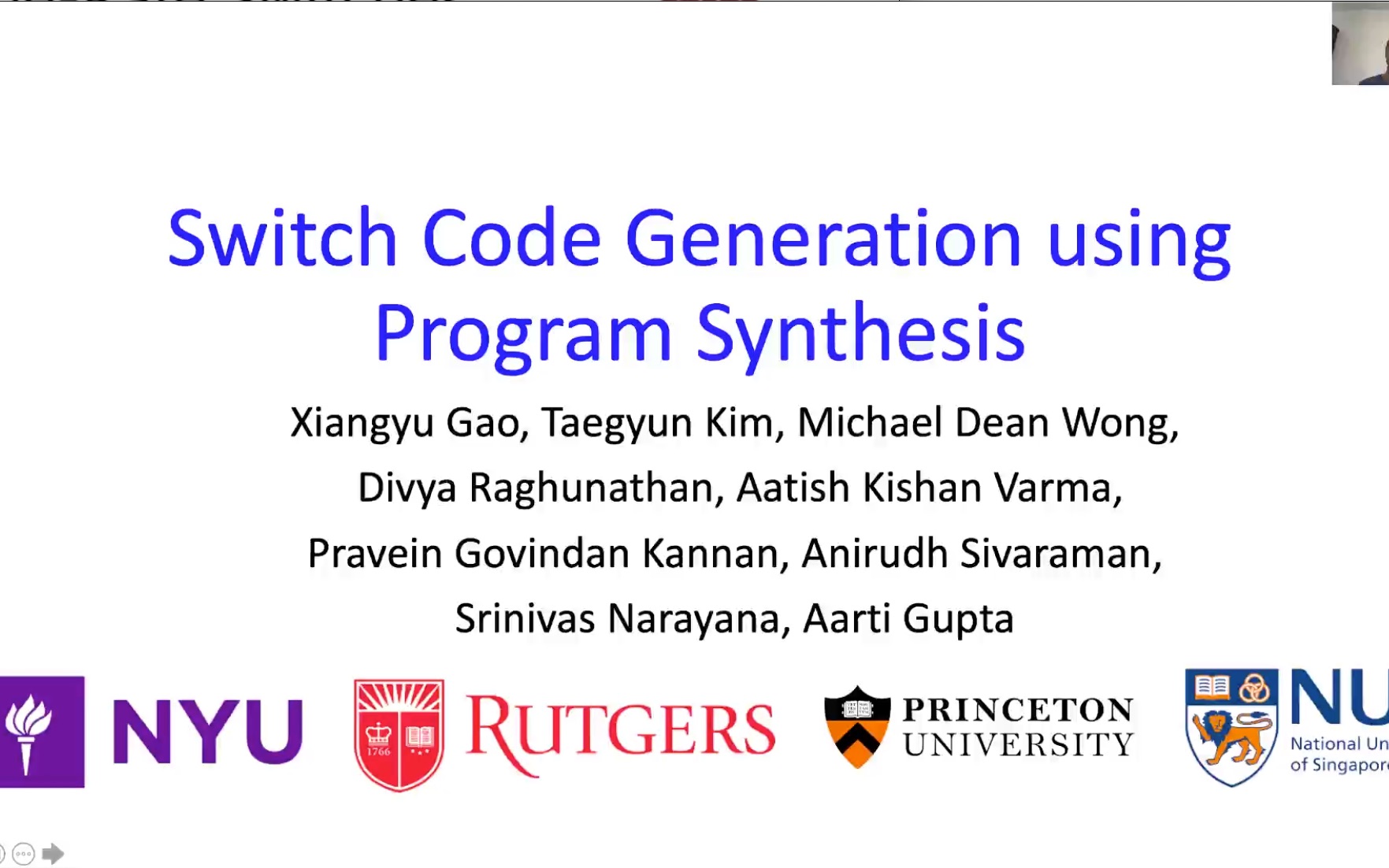 使用程序综合生成交换机代码(Switch Code Generation Using Program ...