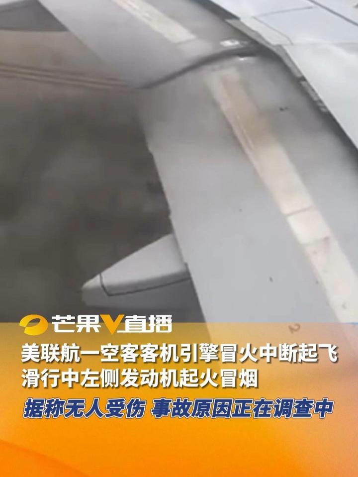 ...引擎冒火中断起飞 滑行中左侧发动机起火冒烟!据称无人受伤 事故...