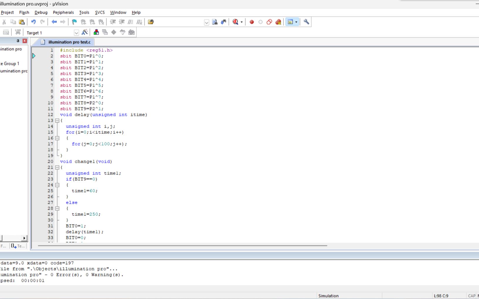 通过keil完成流水灯,并且用两个按钮改变流水灯花样与延迟,最后用...