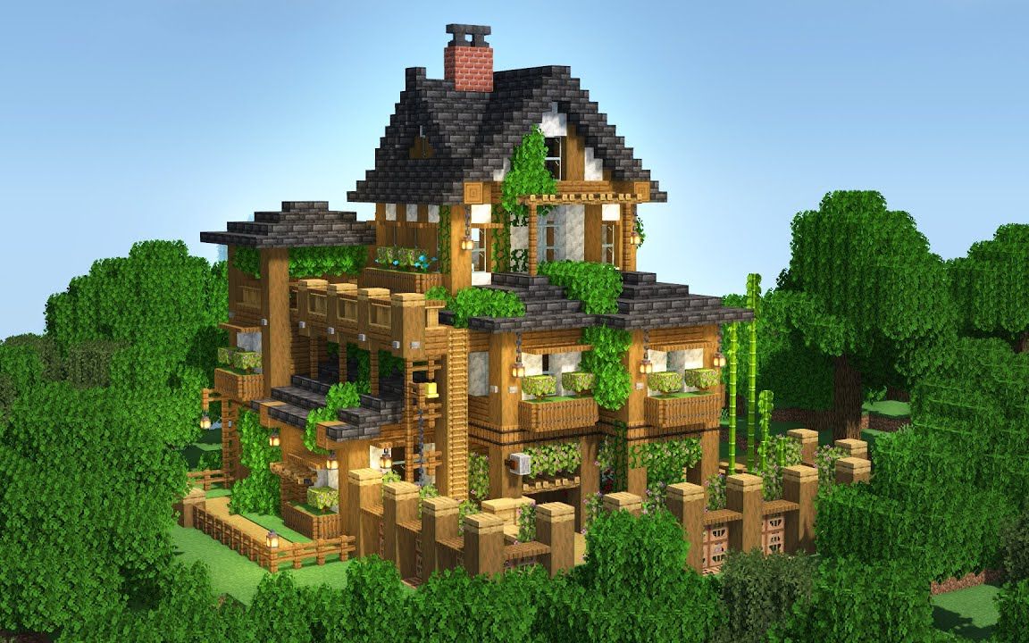 【建筑教程】带你建造一个大型木制别墅!