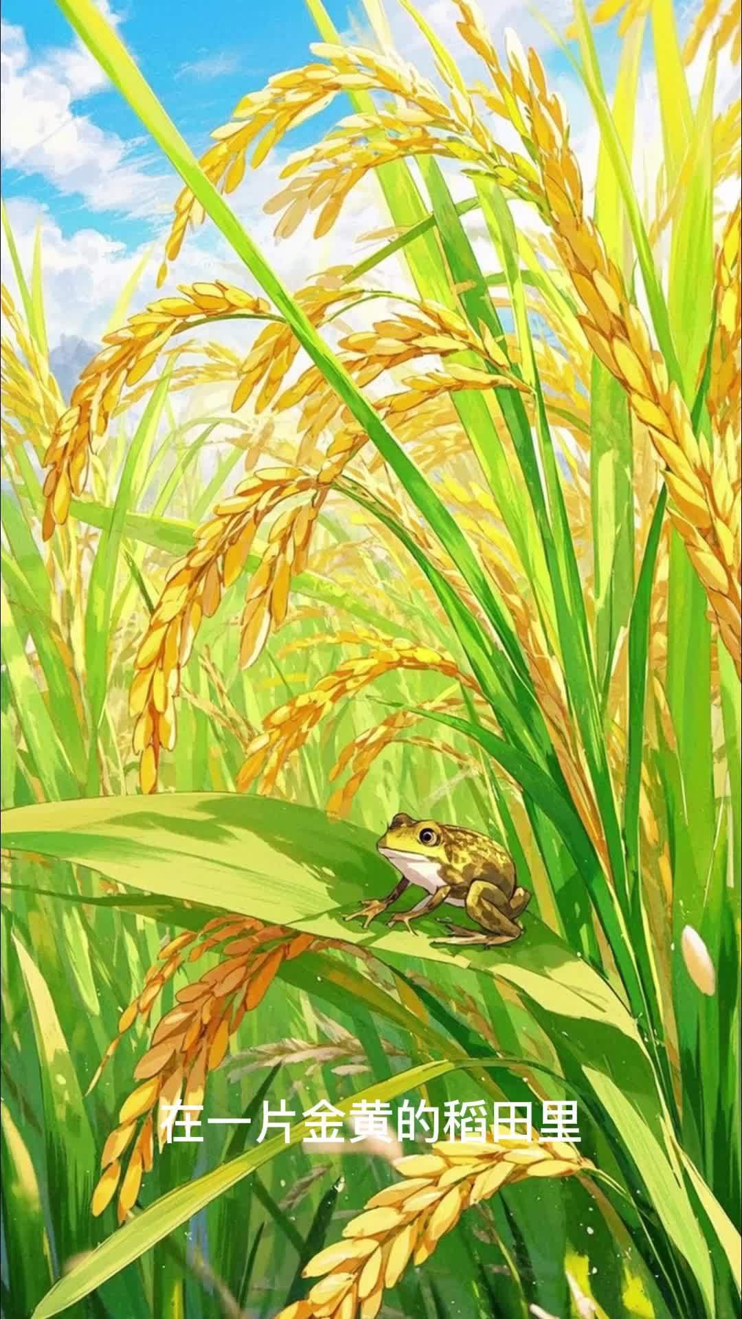 小青蛙呱呱,捕捉稻田虫,保护禾苗生长