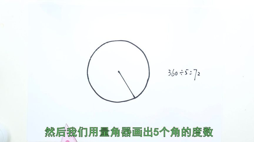 最简单的圆的五等分画法