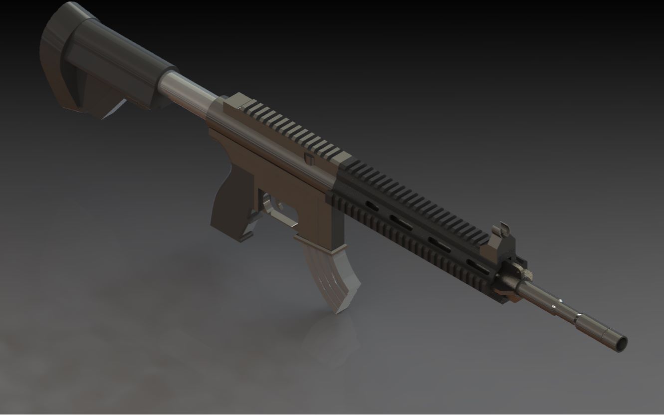 solidworks做的M416简略模型(无内部结构)