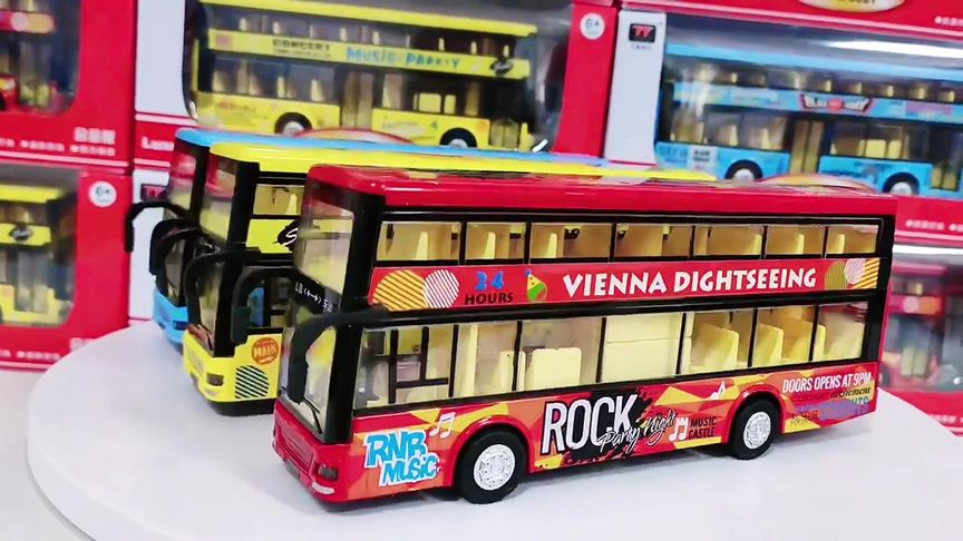 儿童公交车玩具大号开门男孩双层巴士玩具车公共汽车模型仿真合金