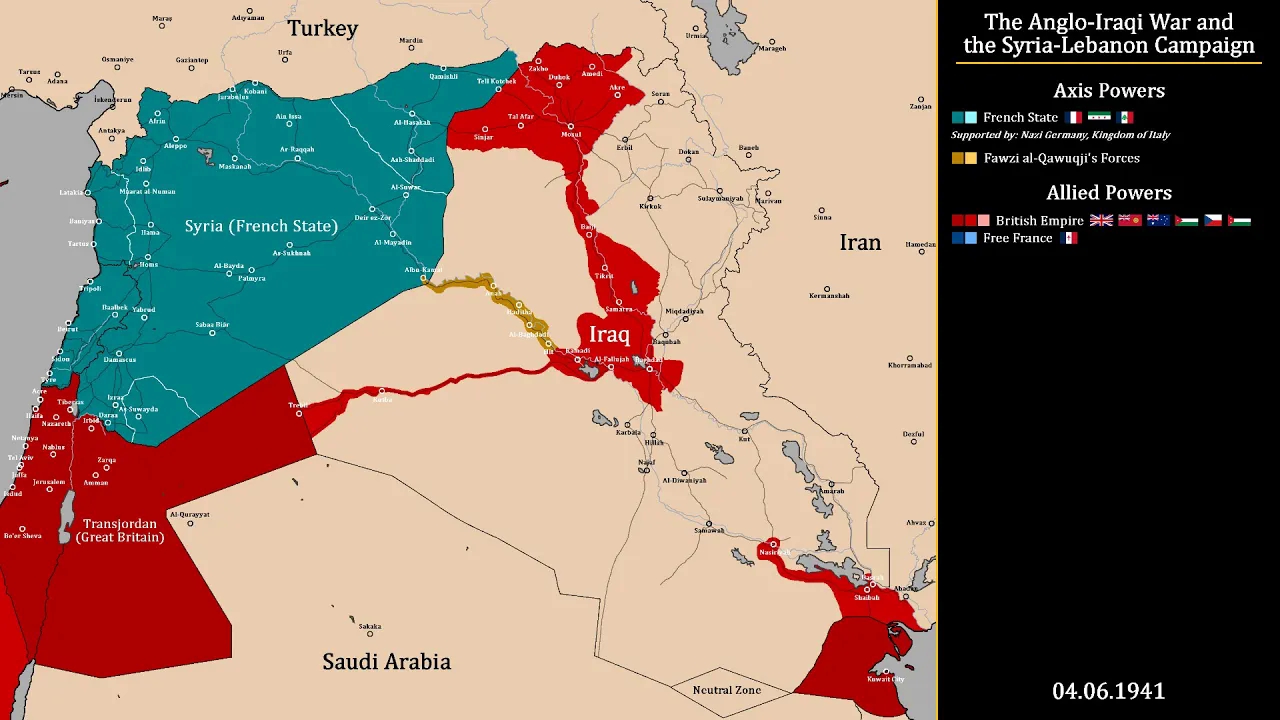 【历史地图】第二次世界大战西亚战场