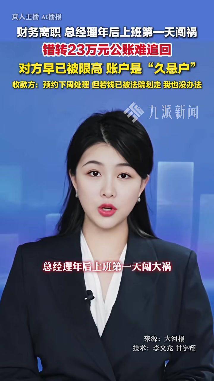 河南信阳财务离职总经理转错23万公账