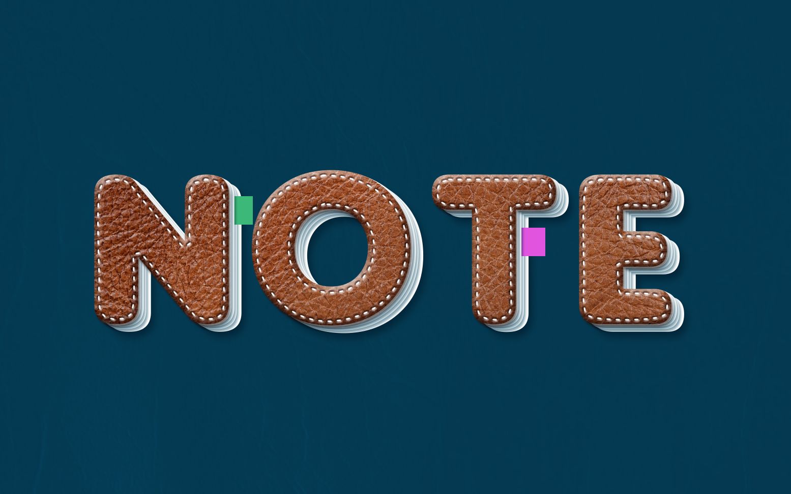 皮革质感笔记本样式字体的设计,PS设计小技巧