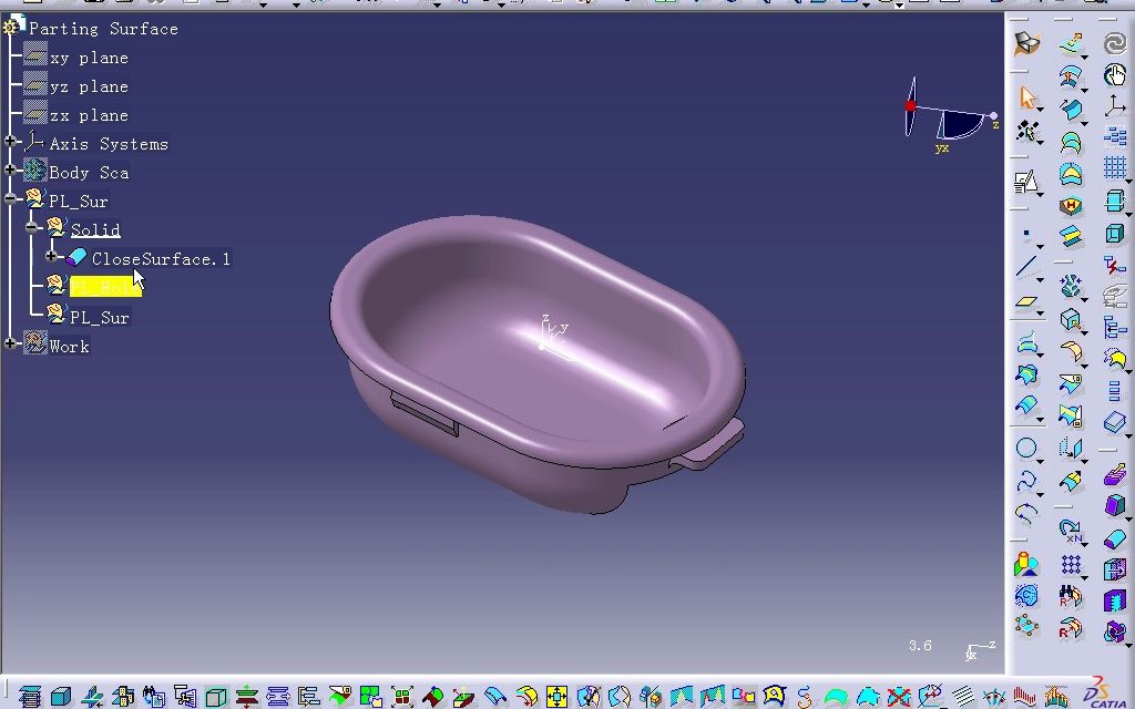 CATIA 分模设计_005_分型面创建