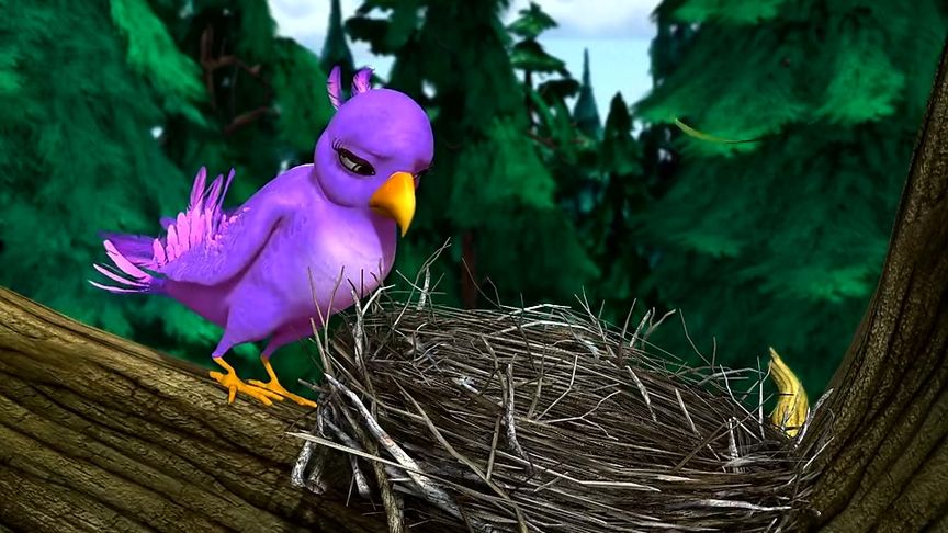 熊出没,光头强砍树毁了小鸟的家,鸟妈妈一直追着光头强不放!