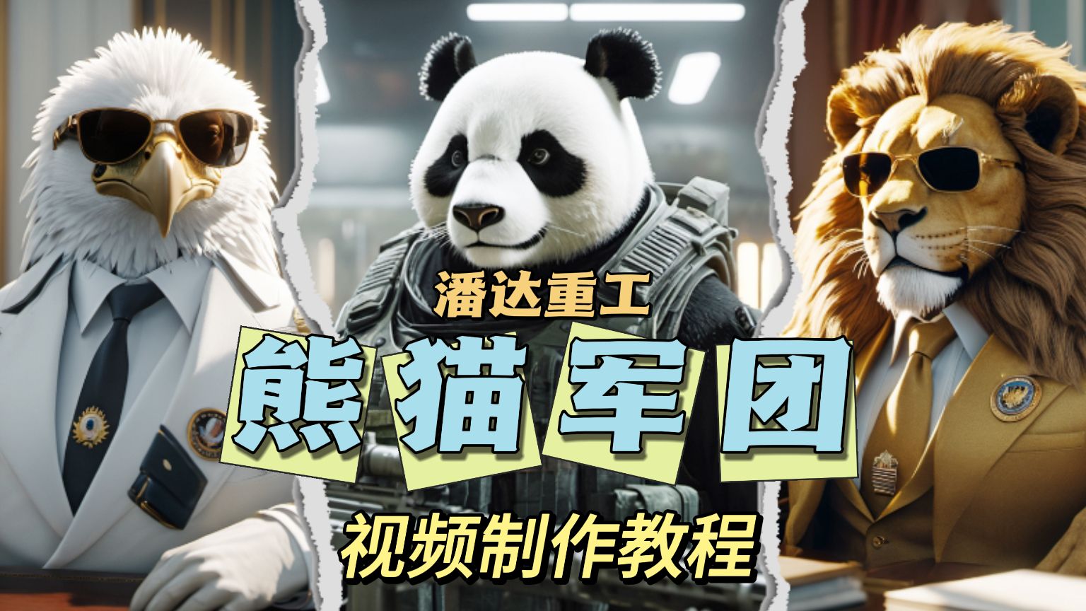 AI教程|动物军团如何制作?拟人化动物,白象,熊猫,Stable Diffusion教程
