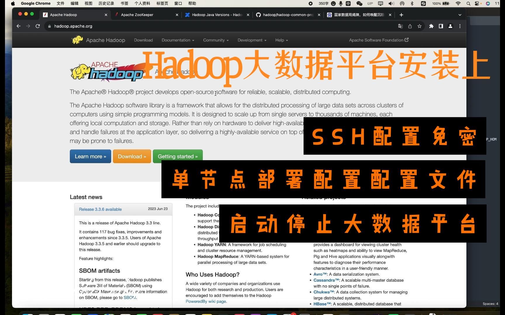 上集.大数据平台hadoop单节点部署安装