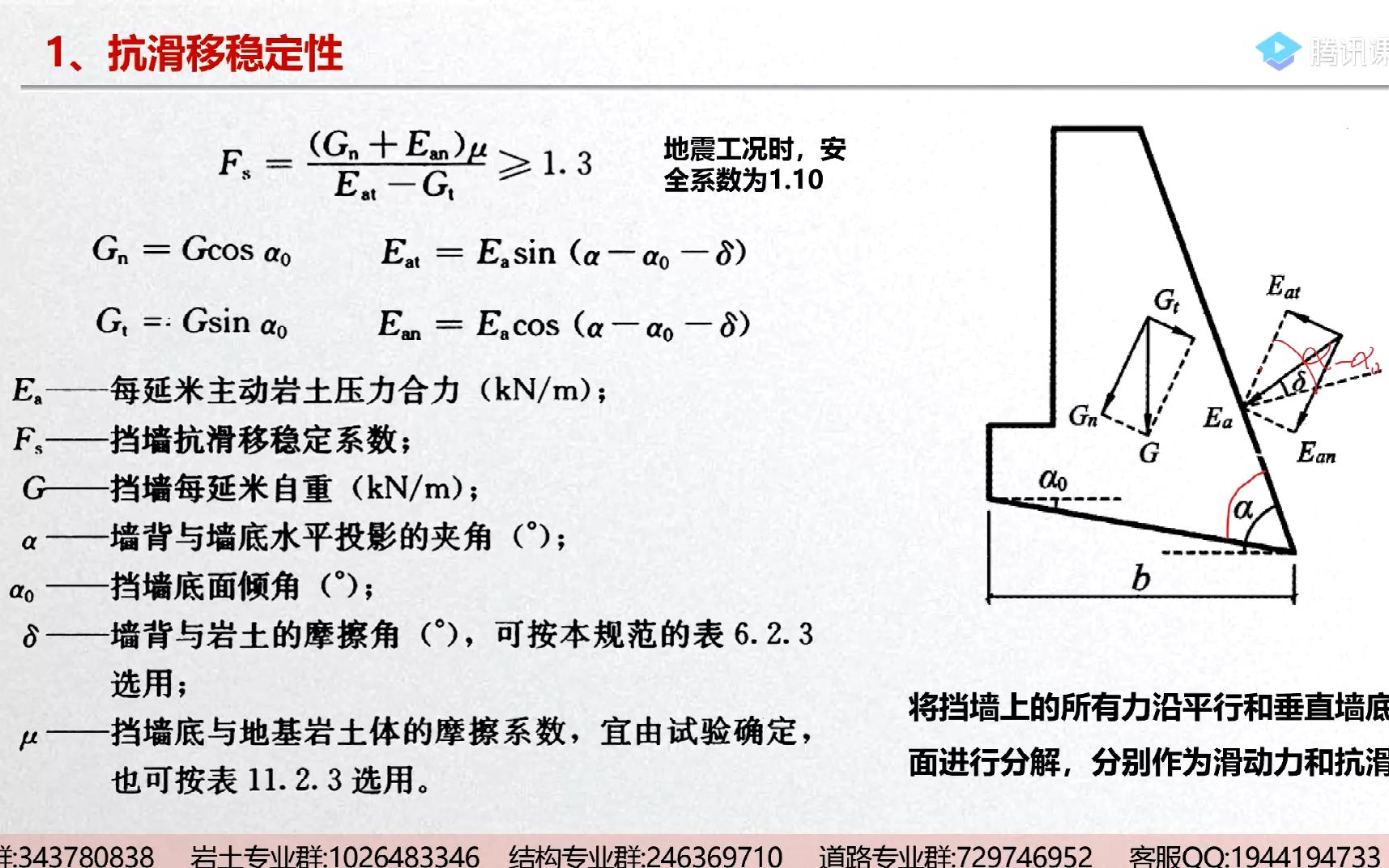 6.重力式挡墙和土水压力计算