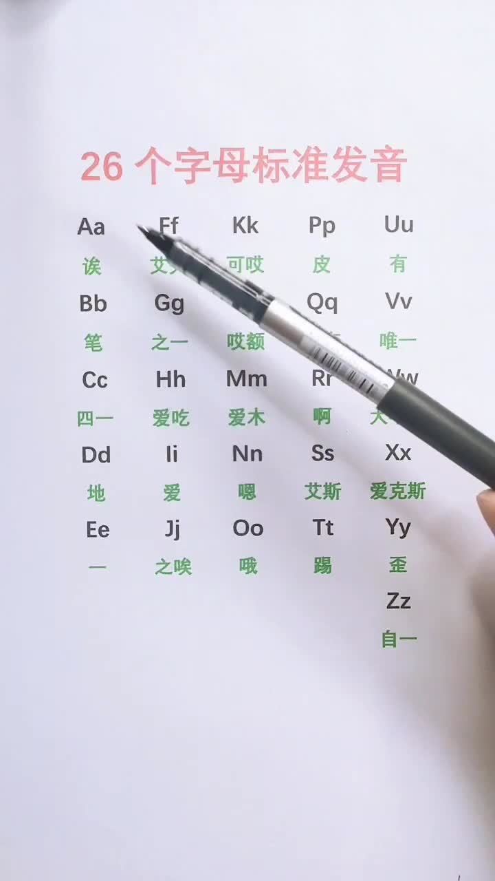 26个字母的标准发音,无伴奏版,零基础必回