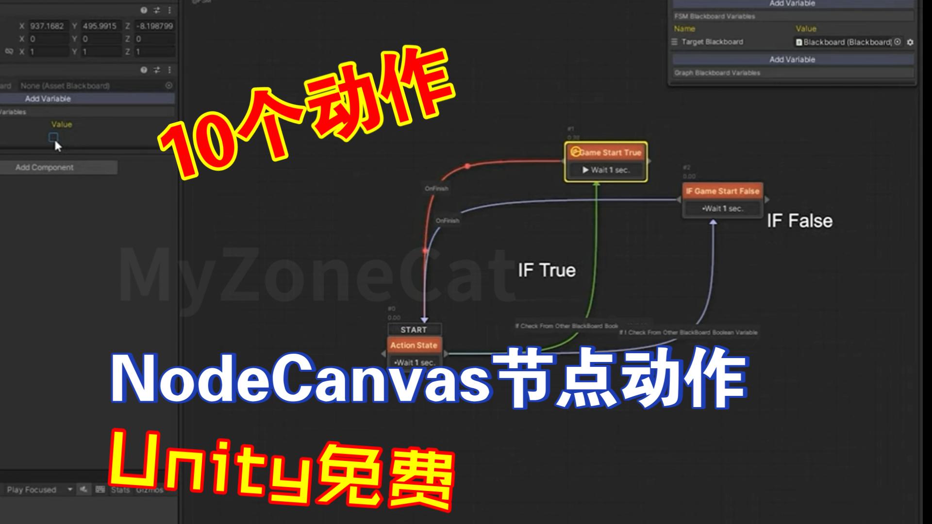 Unity免费领10个NodeCanvas可视化节点动作黑板变量行为树对话树...