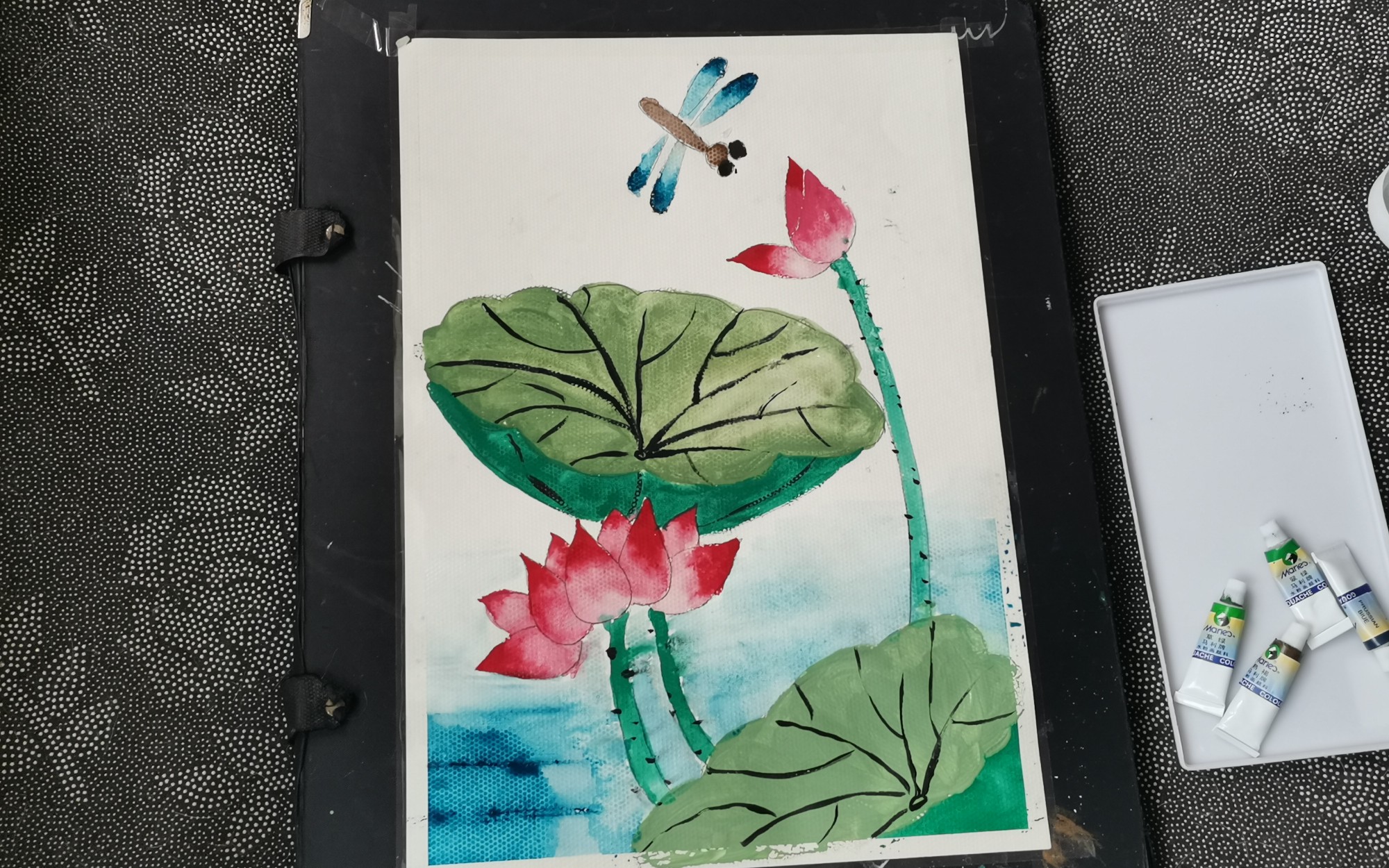 儿童水粉画荷花教程①、②
