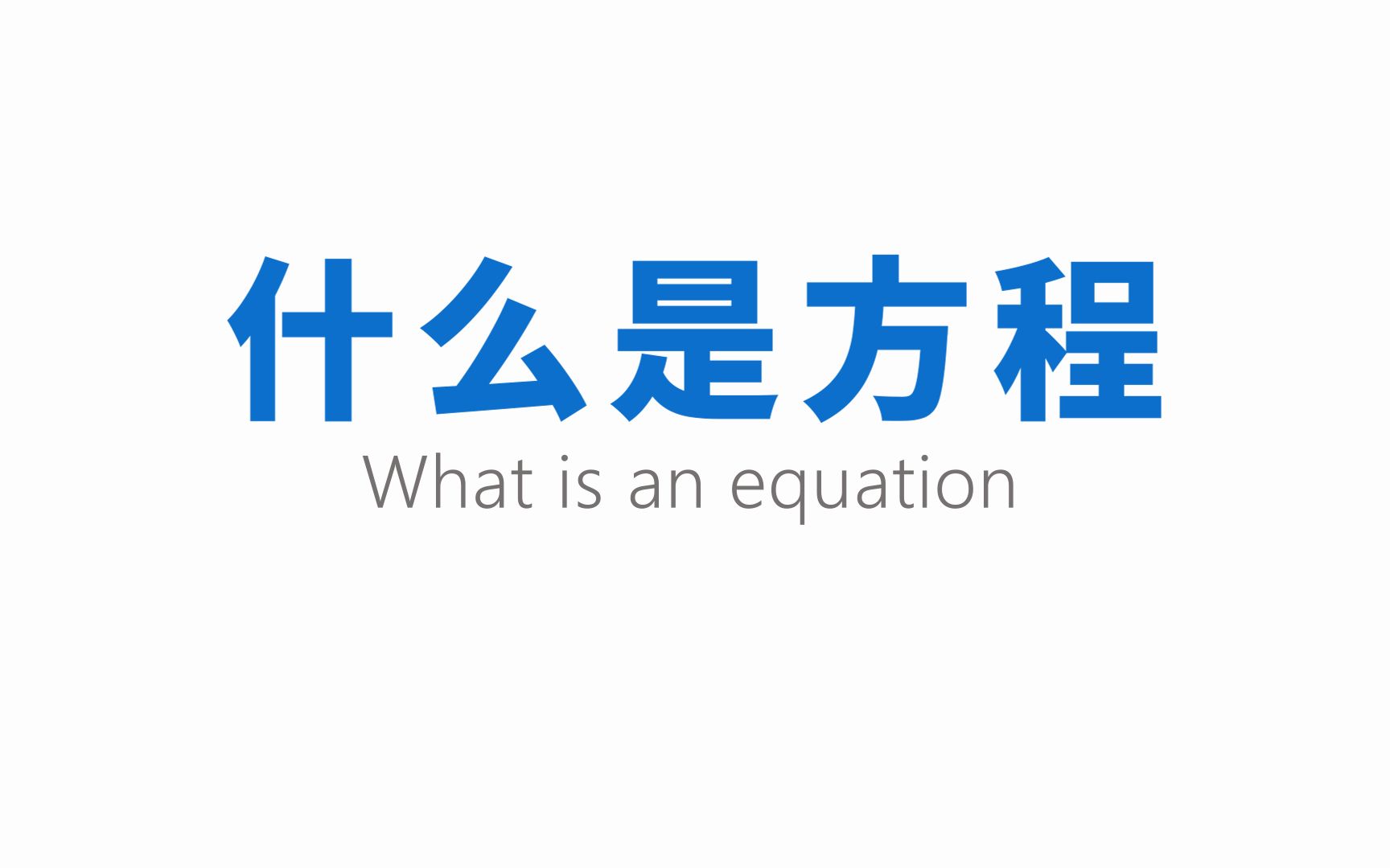 【七年级数学上册】09 什么是方程