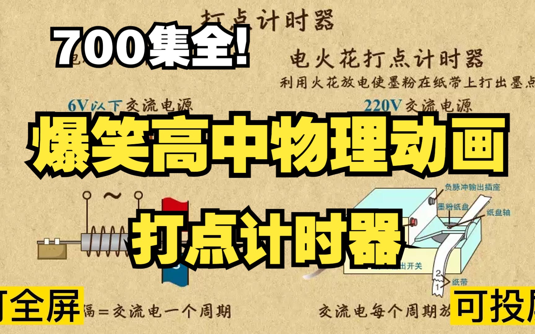 700集全可分享 爆笑高中物理动画 打点计时器 孩子一看就明白