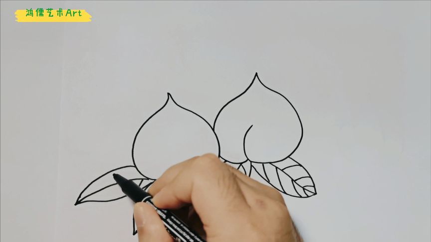 水蜜桃的简单画法,收藏给孩子试试吧