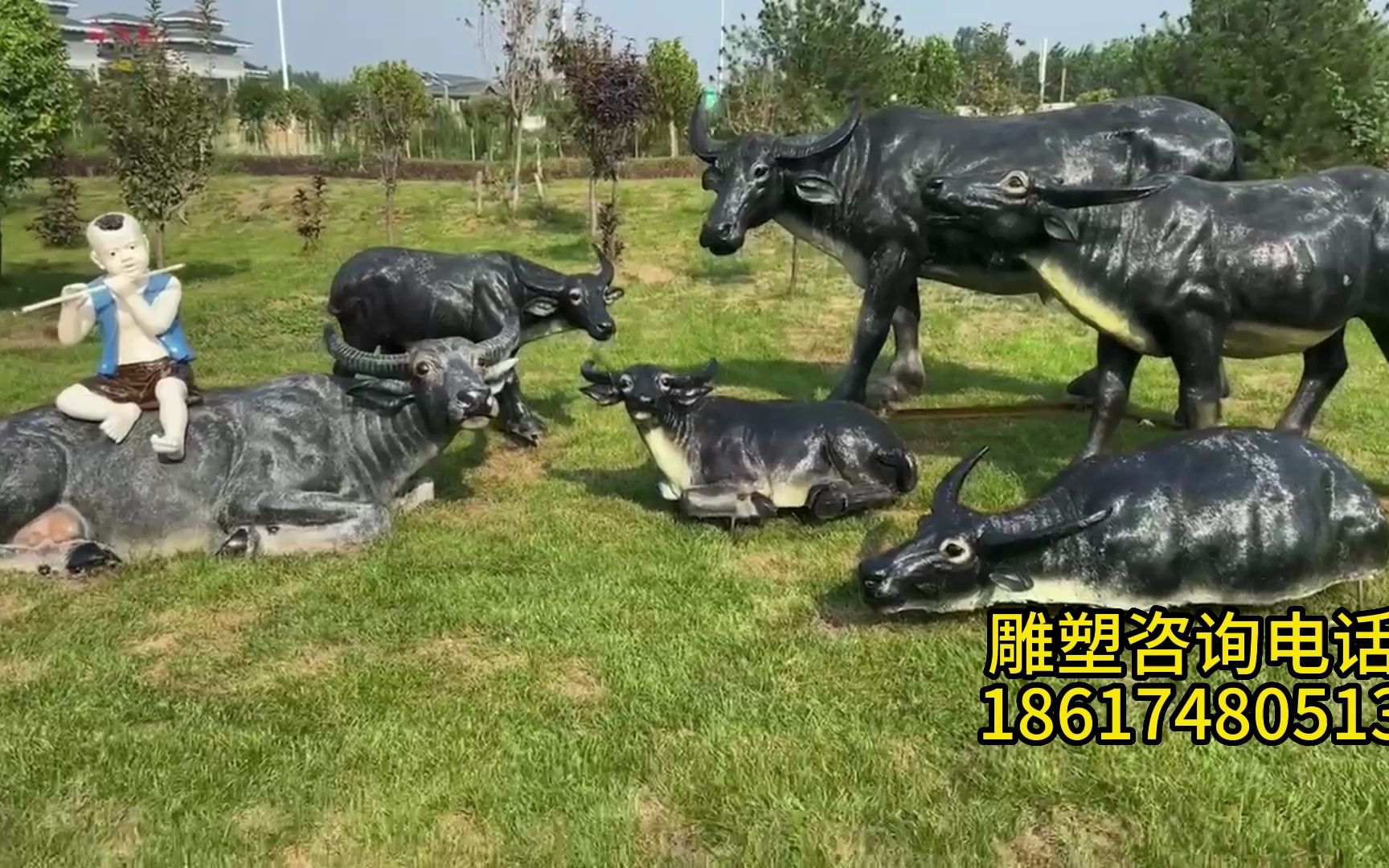 玻璃钢水牛雕塑