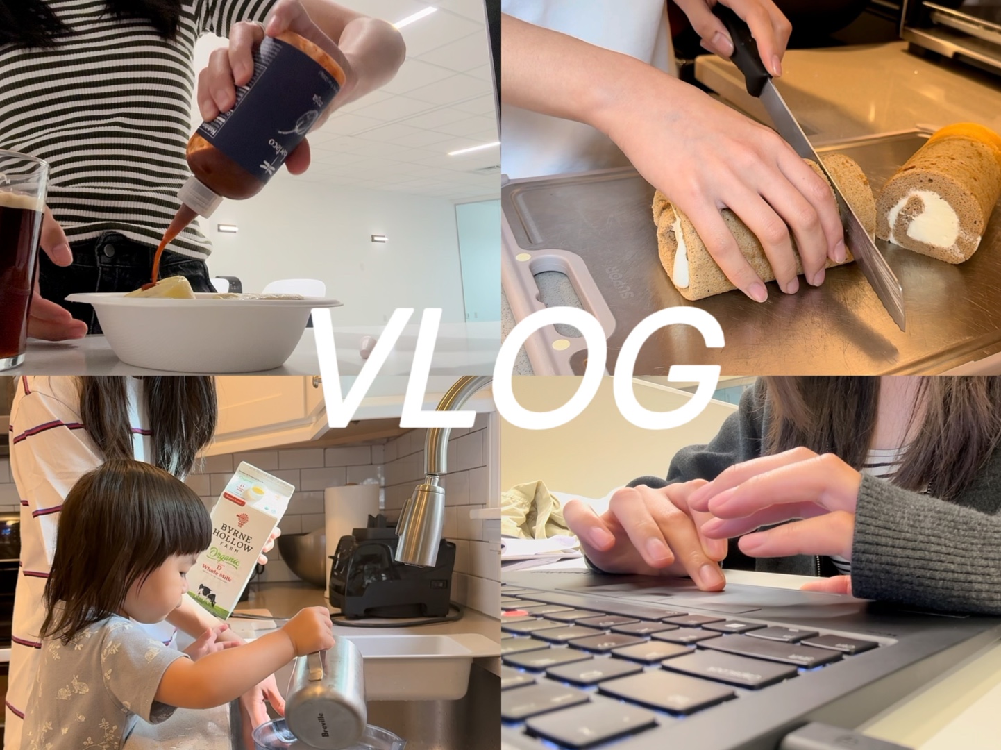 ...赋予烘培非常多爱的一周·可可瑞士卷·肉松芝士蛋糕|20月龄厨房小...