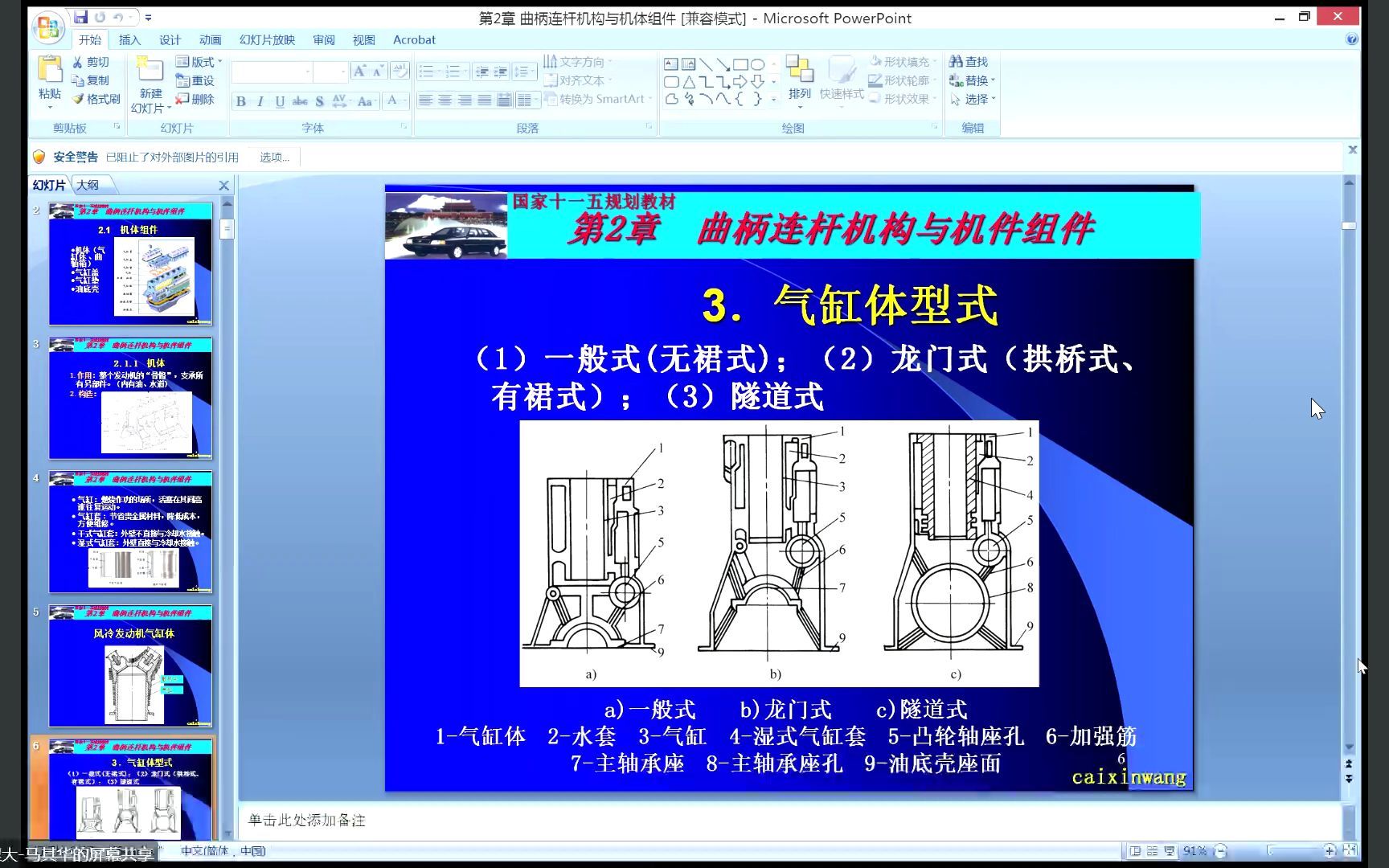 发动机结构 曲柄连杆机构活塞连杆组