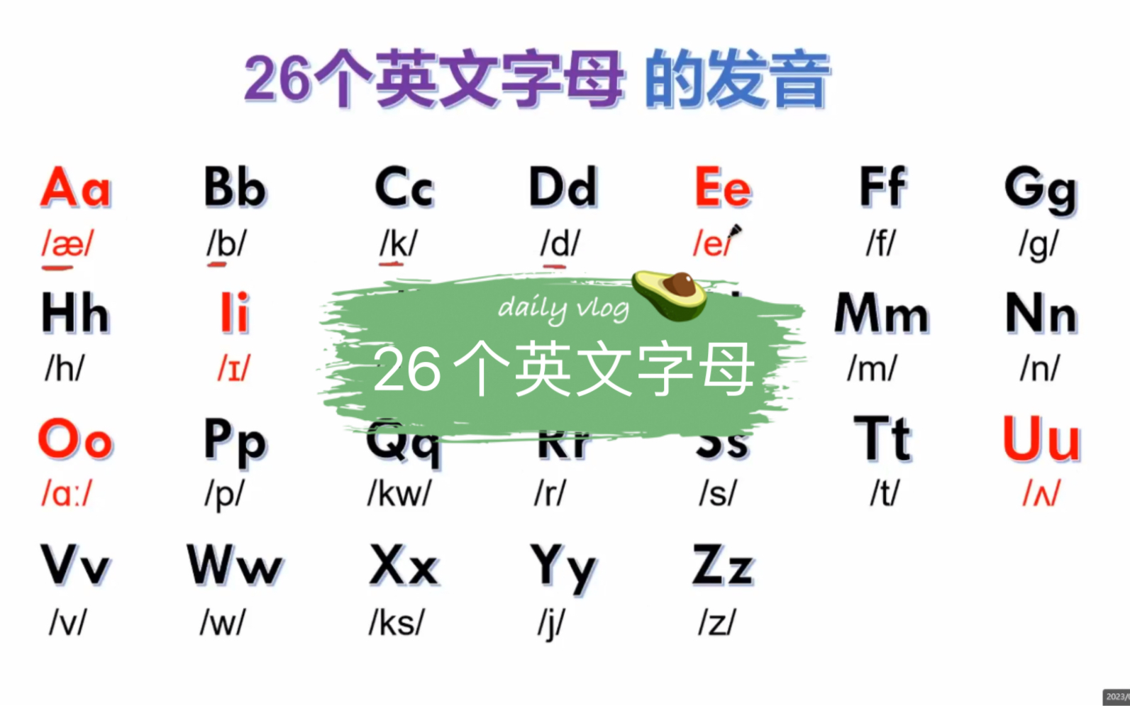 26个英文字母的标准发音，每个字母怎么读？在单词中的发音和字母名字的发音是不一样的