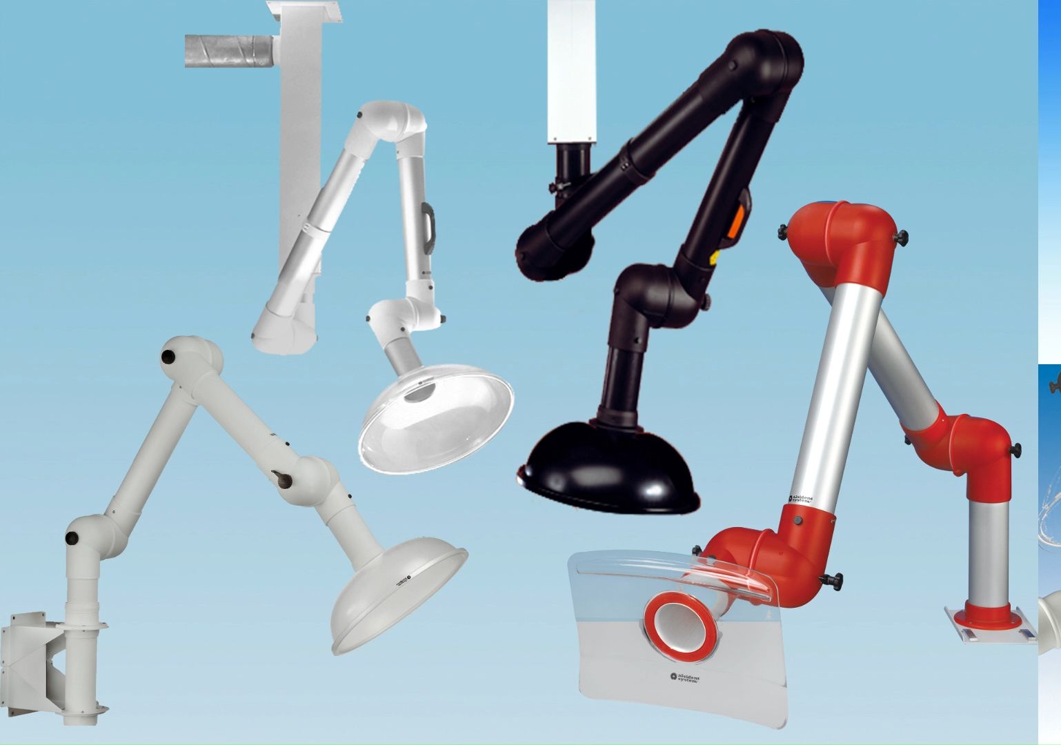 丹麦ALSIDENT防腐型万向吸气臂/空气净化/实验室/通风系统/抽气罩