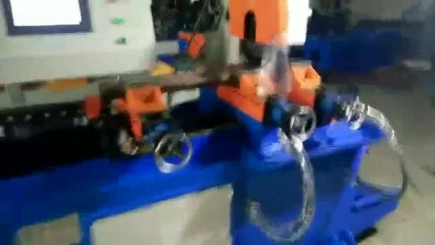 350型全自动切管机视频 厚壁钢管自动夹紧切管机 无毛刺切割机