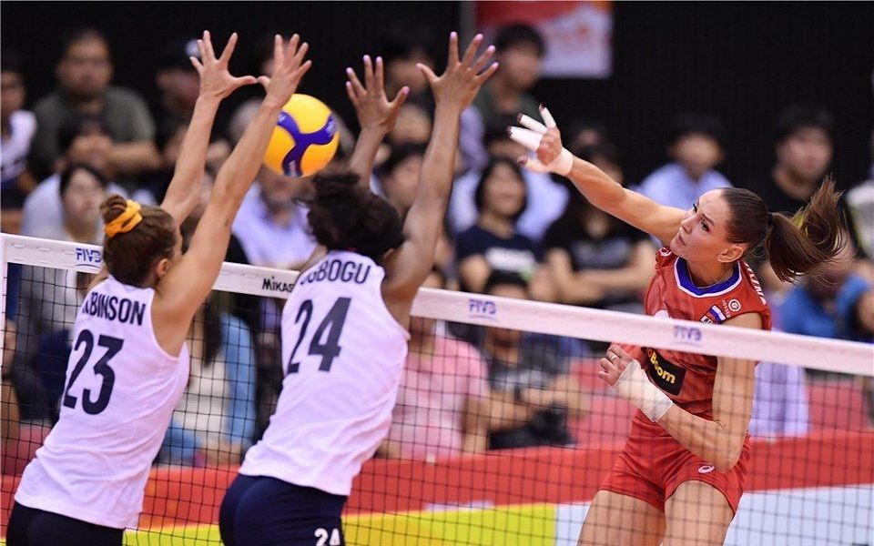 抢银大战撕满五局!2019女排世界杯美国3:2俄罗斯HL