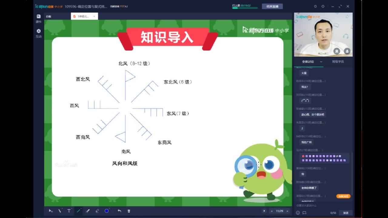 三年级同学,你会确定风向和位置吗?