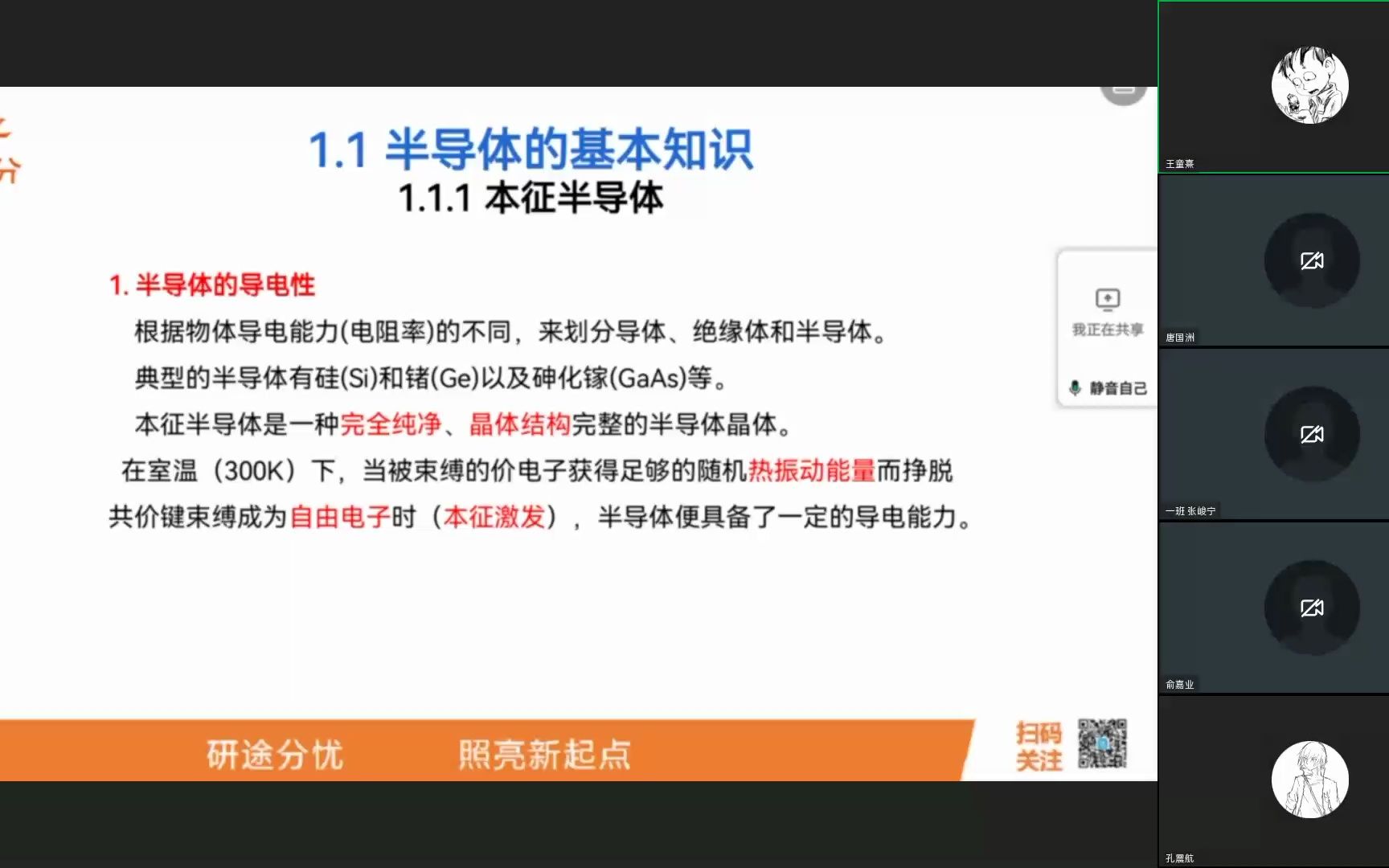 23届西电微电子模电考研复试课第一次课 常用半导体器件