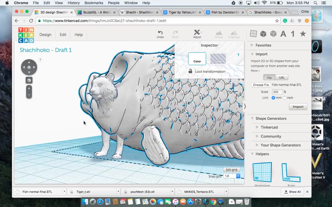 Shachihoko Tutorial - TinkerCAD and SculptGL