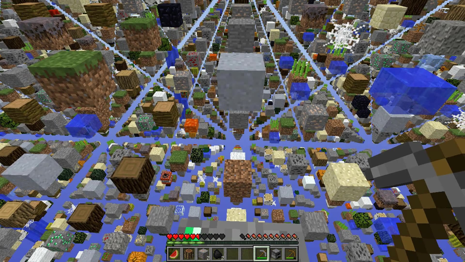 我的世界网格生存:刚进地图就瞎了,离钻石近在咫尺缺功亏一篑?