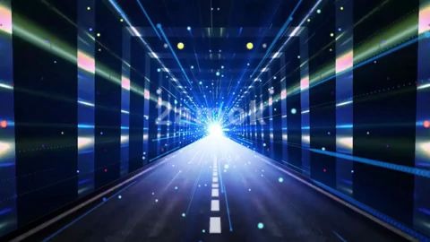 动感单车公路行驶视频背景,凌晨两点视频素材网,视频素材