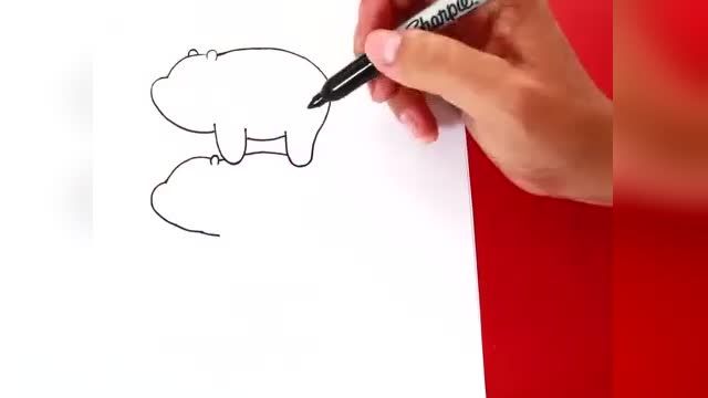 儿童简笔画,可爱的三只小熊画画