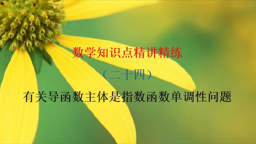 高中数学轻松学 有关导函数主体是指数函数单调性问题 例题详解