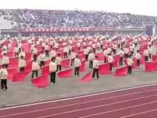 浙江理工运动会舞旗表演