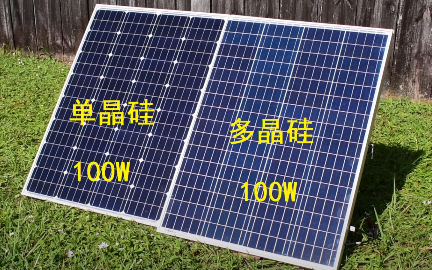 单晶硅和多晶硅太阳能板的输出功率差别大吗?这位老外做了个测试