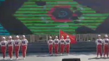 庆国庆大型表演节目圆满成功,厉害了我的国,乾县魅力曳步舞队。