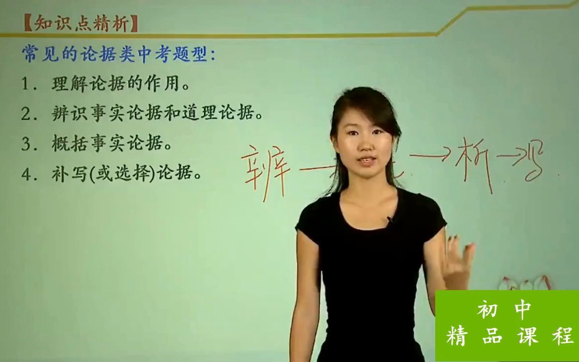 初中语文:议论文论据的分析及补充第1段,同步教学视频