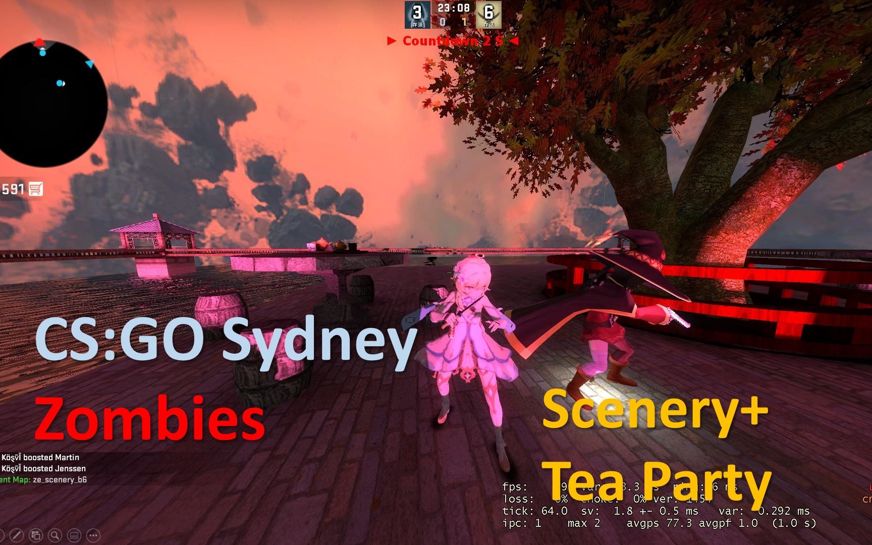 桃花源记,风景优美 - CS:GO 澳服僵尸逃跑 - ZE Scenery 跑图吹水 (直播...