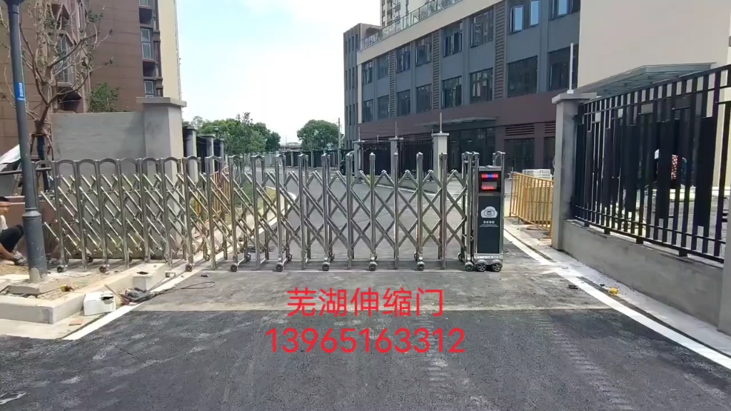 芜湖电动伸缩门 学校大门工厂伸缩大门 道闸