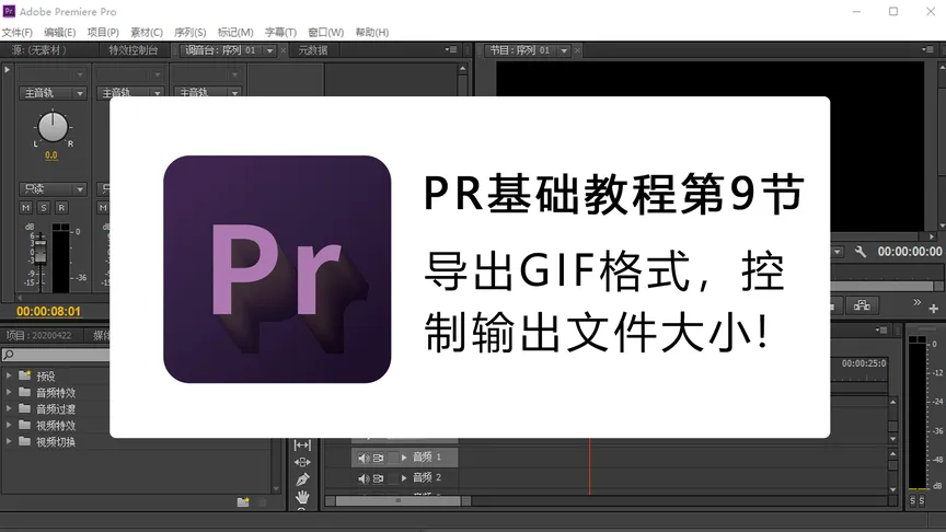 【PR基础教程第9节】导出GIF格式,控制输出文件大小!