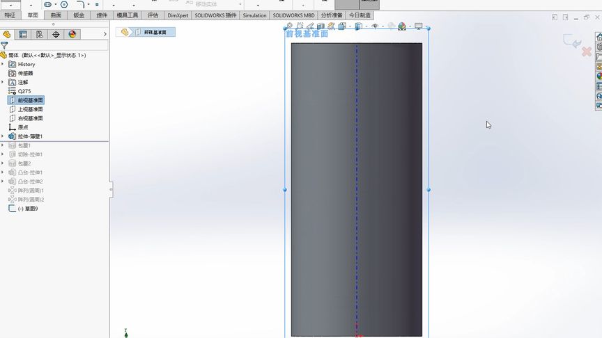 SolidWorks草图绘制自动对正基准面的设置
