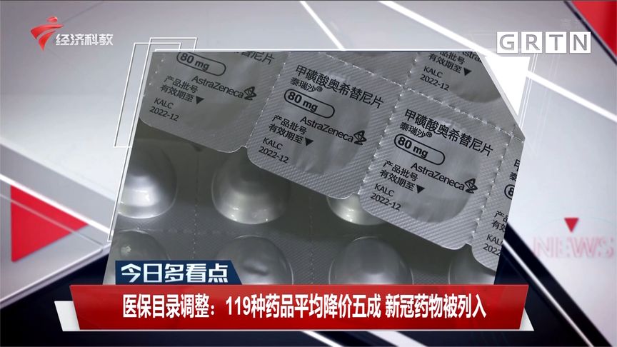 医保目录调整:119种药品平均降价五成 新冠药物被列入