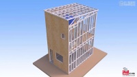 轻钢结构房屋框架装配动画演示
