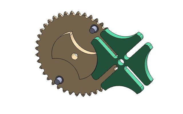 图521 槽轮与链轮组合机构